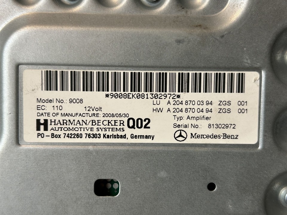 MERCEDES BENZ W204 C300 C350 GLK350 HARMAN BECKER AMPLIFIER AMP OEM ...