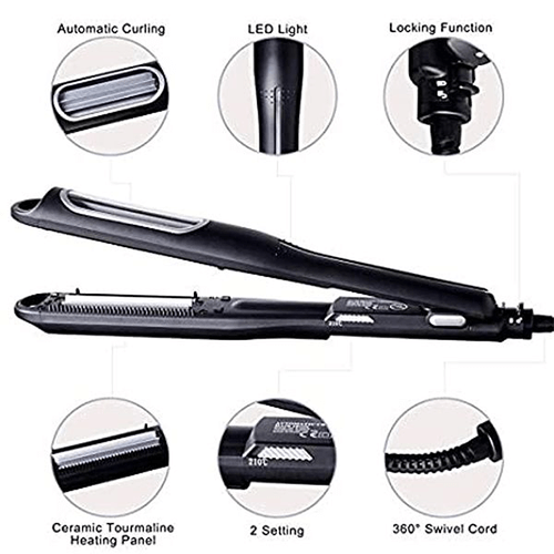 ION Automatic Crimping Hair Iron HS-978 Tourmaline Rotating Rippled ...