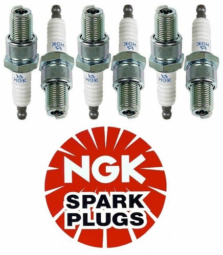 Set of 6 Standard Spark Plugs NGK Standard Resistor Made in Japan BR 8 ...