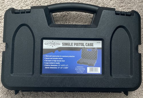 Gettysburg Single Pistol Gun Carrying Storage Case Black | eBay