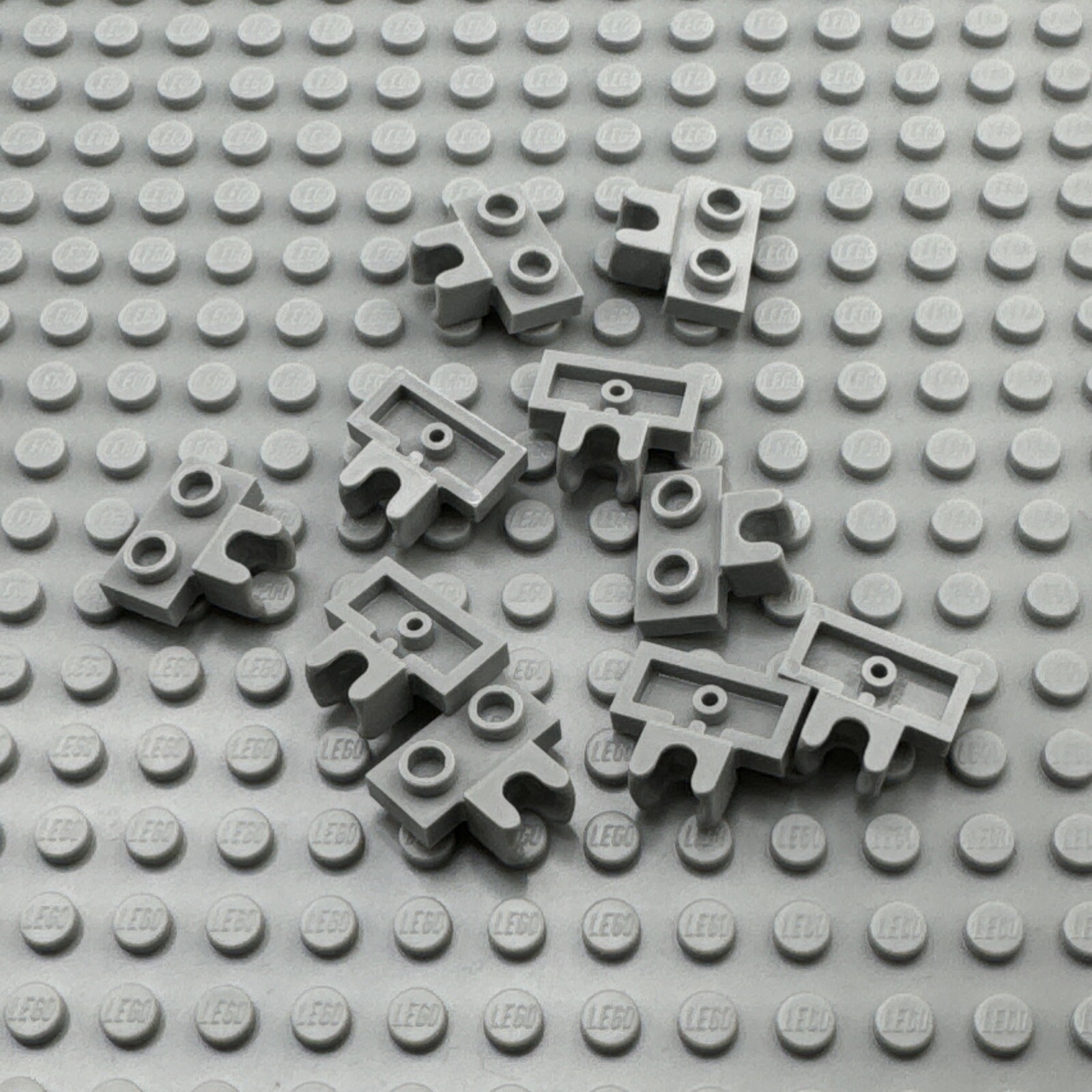 LEGO Plate - Light Bluish Gray - 1 x 2 Small Tow Ball Socket on Side ...