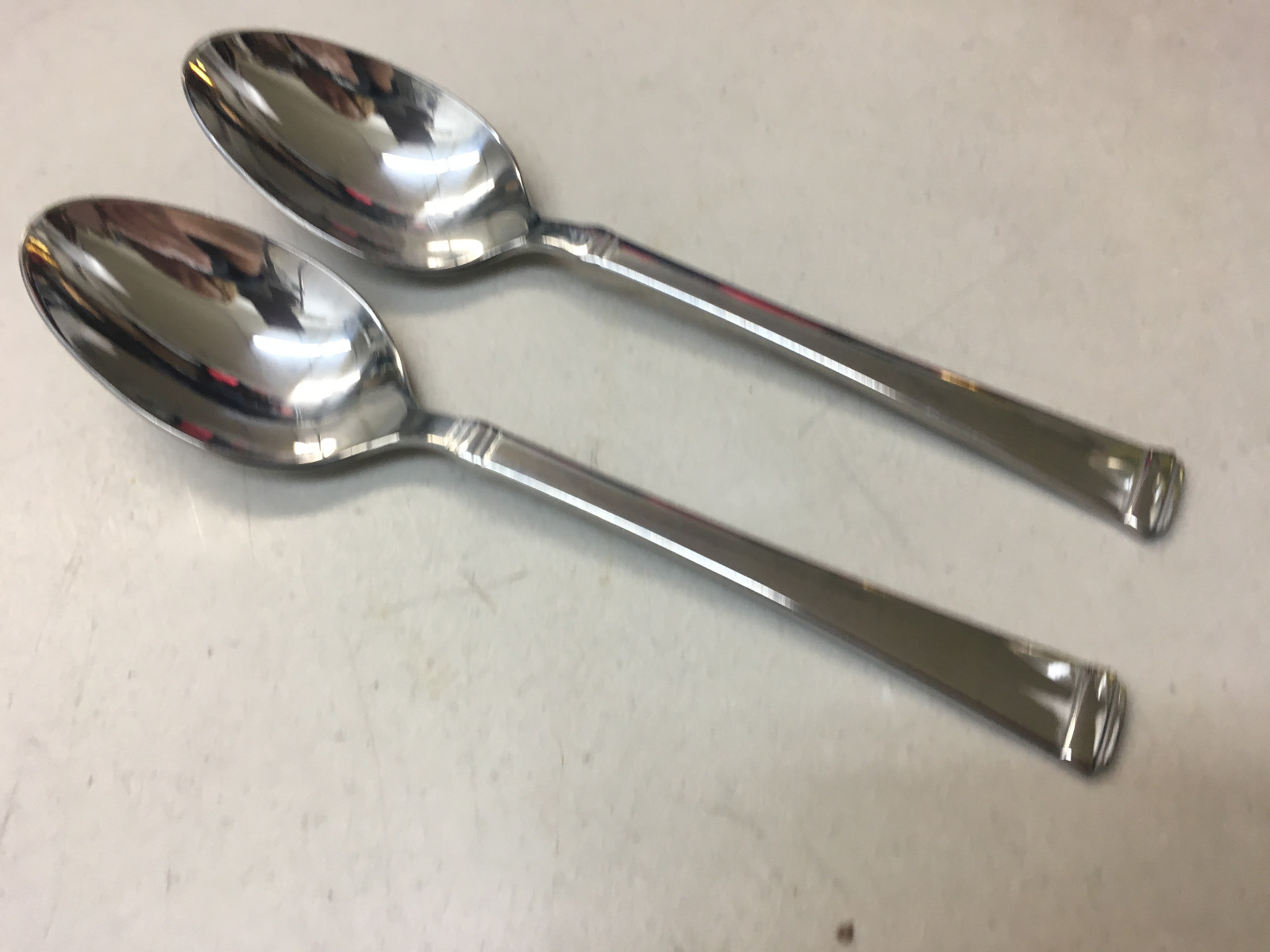 2 Oval Soup Place Spoons Wallace Bennett Stainless Vietnam Ridges New ...
