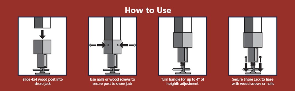 Heavy Duty Adjustable Shore Jack 4x4 Post Support Lift Sagging Floor ...