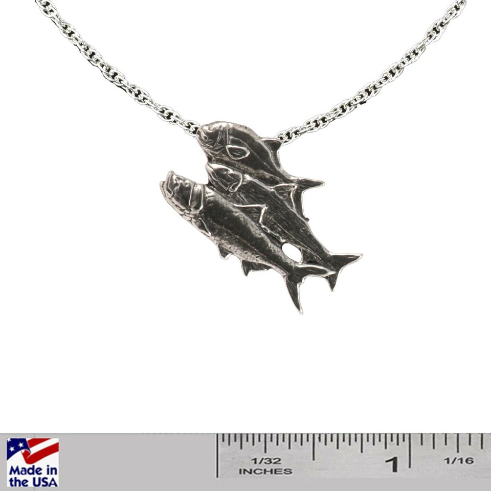 Creative Pewter Designs Gulf Grand Slam Bonefish Tarpon Permit Necklace ...