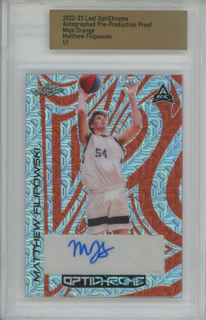 2022 Leaf OptiChrome Proof Mojo Orange Matthew Filipowski 1/1 Auto RC ...
