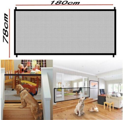 Large Pet Dog Baby Safety Gate Mesh Fence Portable Guard Indoor Home ...