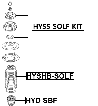Front Shock Absorber Mounting, Repair Kit Febest HYSS-SOLF-KIT OEM ...