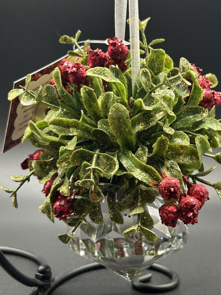 Kissing Crystal Krystals Mistletoe Hanging Christmas Ornament Decor New ...