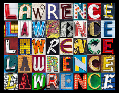 LAWRENCE Name Poster featuring photos of actual sign letters | eBay