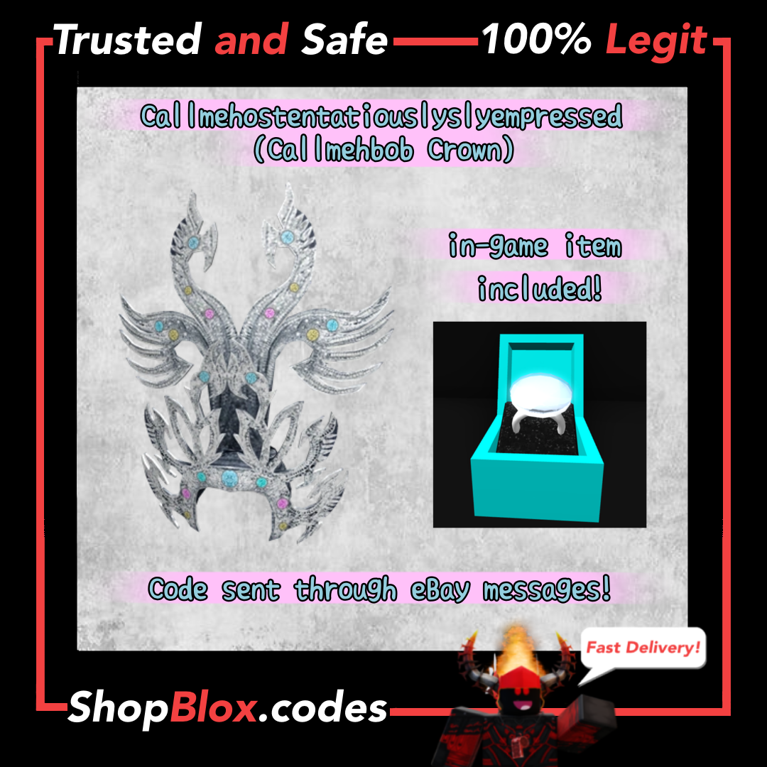 ROBL0X Toy Code - Royale High Callmehbob Crown! Code ONLY *Sent in ...