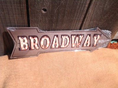 Broadway This Way To Arrow Sign Directional Novelty Metal 17" x 5" | eBay