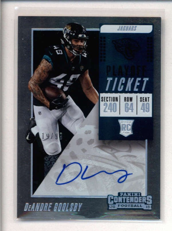 DEANDRE GOOLSBY 2018 CONTENDERS ROOKIE PLAYOFF TICKET AUTOGRAPH AUTO ...