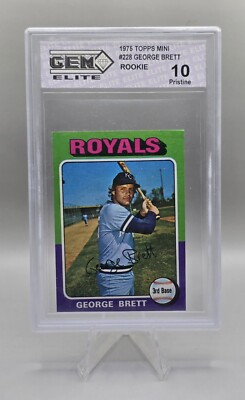 1975 Topps Mini #228 GEORGE BRETT RC Rookie HOF ROYALS GEM ELITE 10 ...