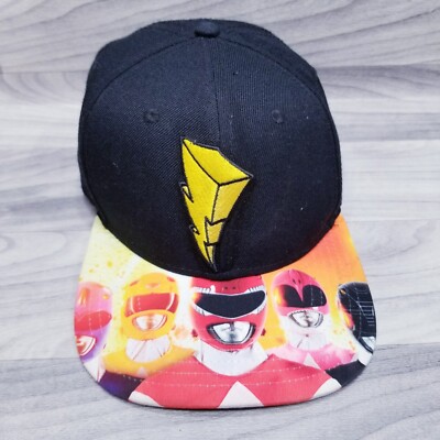 Mighty Morphin Power Rangers Hat Snapback Adult Cap Lightning Bolt ...