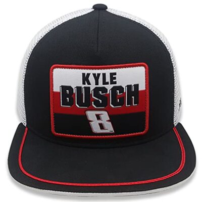 2023 Kyle Busch #8 Patch Hat NASCAR Adjustable Racing Mesh Flat Brim ...