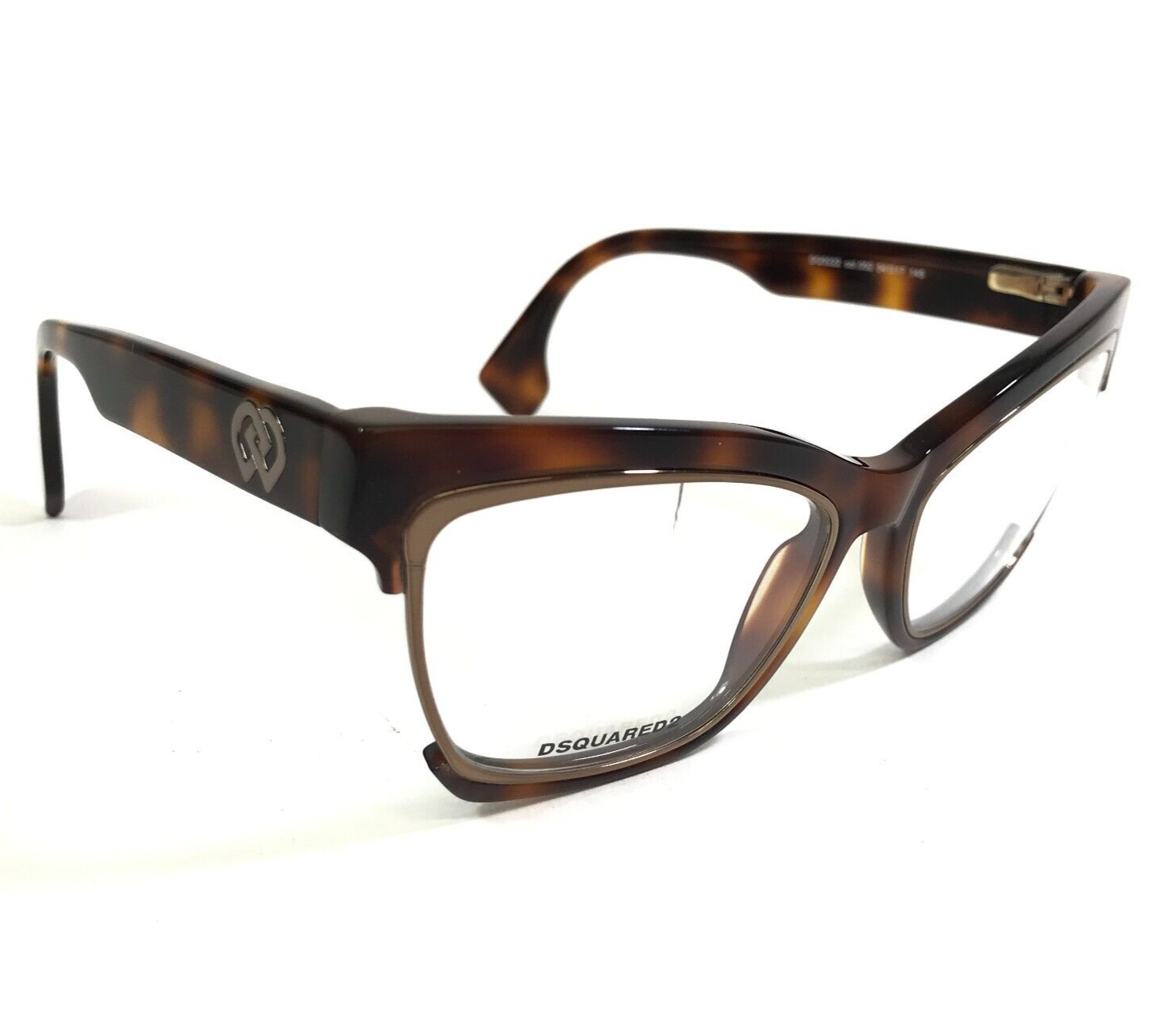 Dsquared2 Eyeglasses Frames DQ5222 col.052 Tortoise Gold Cat Eye 54-17 ...