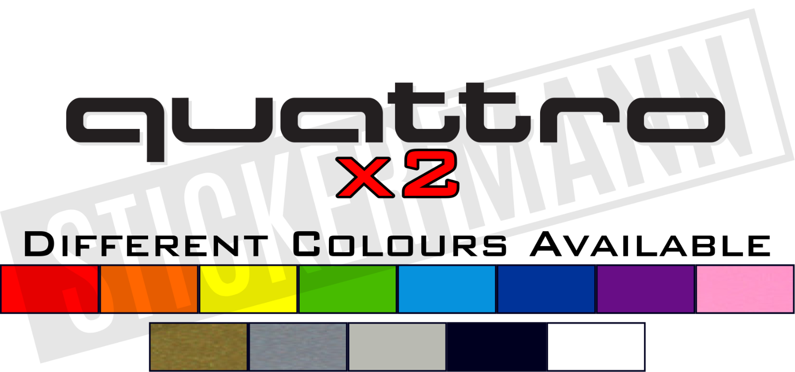 2 x AUDI QUATTRO STICKERS / DECALS - DIFFERENT COLOURS AVAILABLE | eBay UK