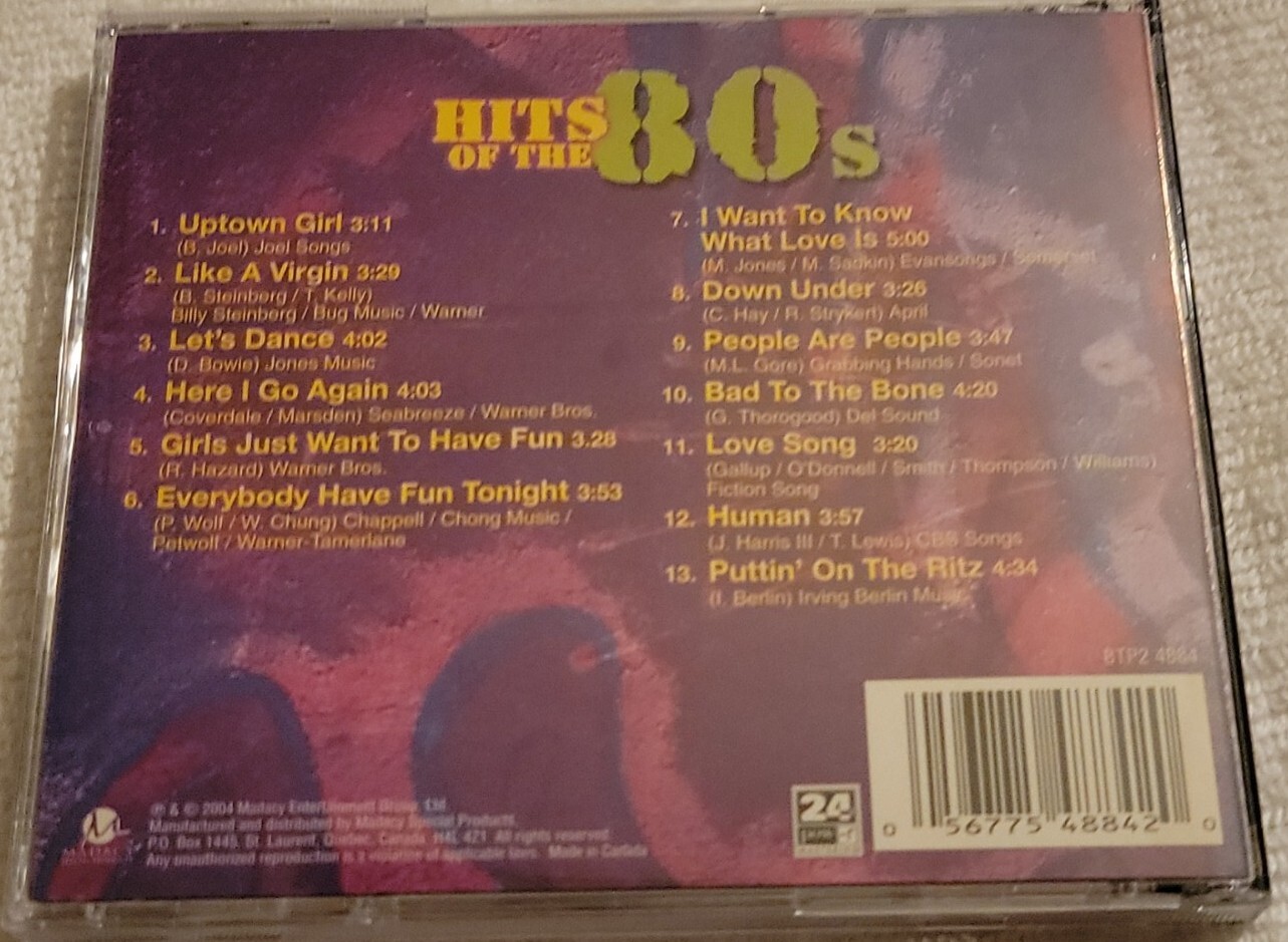 HITS of the 80s Performed By THE COUNTDOWN SINGERS CD Disc 1 ...