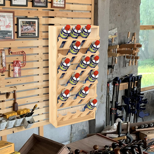 6 Tier 24 Can Spray Paint or Lube Can Wall Mount Storage Holder Rack ...