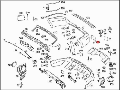 Genuine Bumper Trim Reflector Rear Left MERCEDES W164 X164 SUV ...