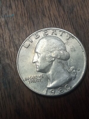 RARE 1980 QUARTER DOLLAR D FILLED MINT MARK ERROR COIN In Cod We Trust ...