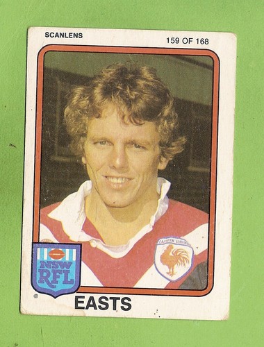 1981 EASTERN SUBURBS ROOSTERS SCANLENS RUGBY LEAGUE CARD #159 KERRY ...