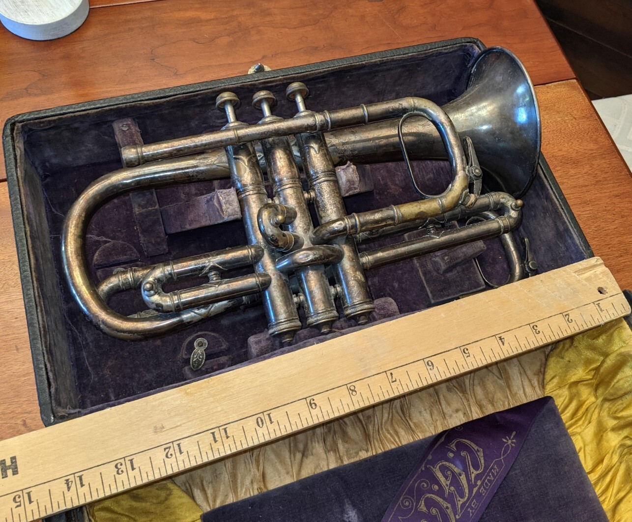 1903 C.G. CONN CONQUEROR 2S POCKET TRUMPET CORNET W/ CASE S/N 81220 ...
