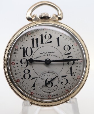 Antique 1949 Waltham Model 1908 Vanguard R/G 50mm 23J O/F Pocket Watch ...