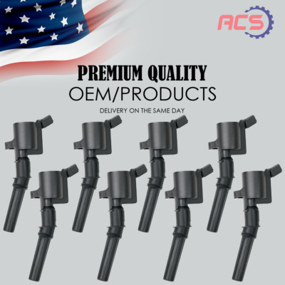8PCS Ignition Coil OEM For Ford F150 F250 F550 Lincoln V8 4.6L 5.4L ...