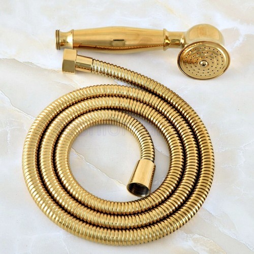 Gold Color Brass Bathroom Hand-held Shower Head + 1.5m Shower Hose ...