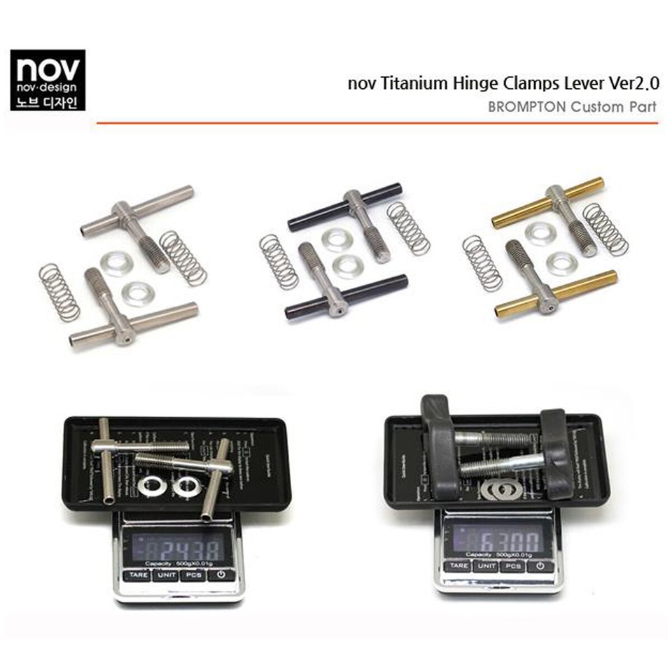 nov TITANIUM easy shell Clamps Lever series v.2.0 / SILVER for Brompton ...