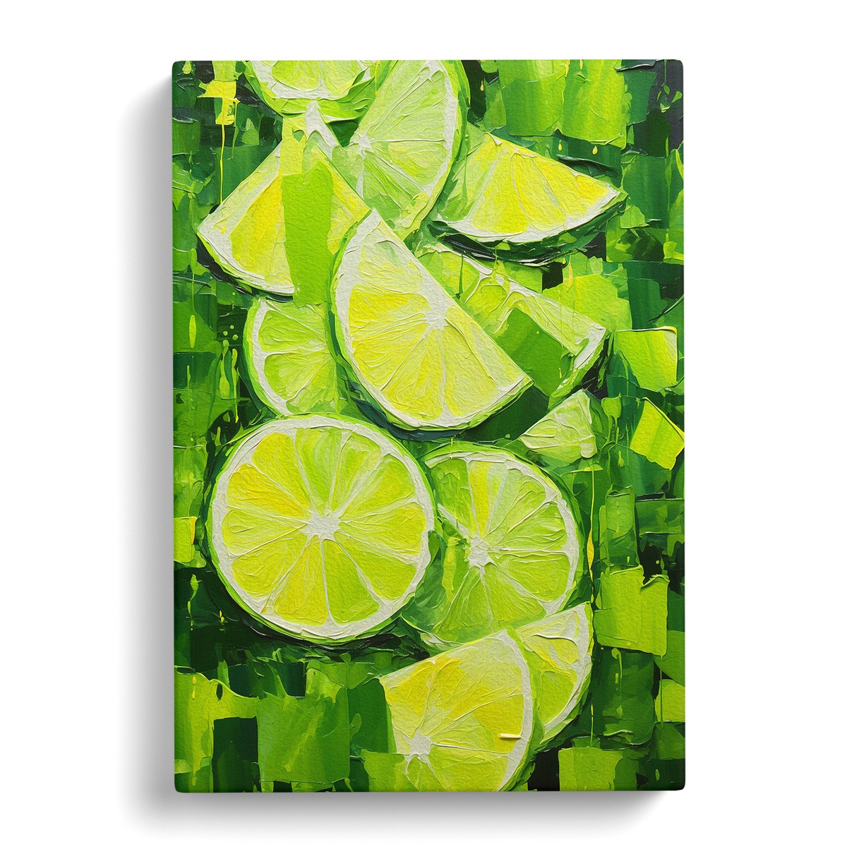 Lime Abstract Photography Fruit Hand Painted Oil Painting Modern