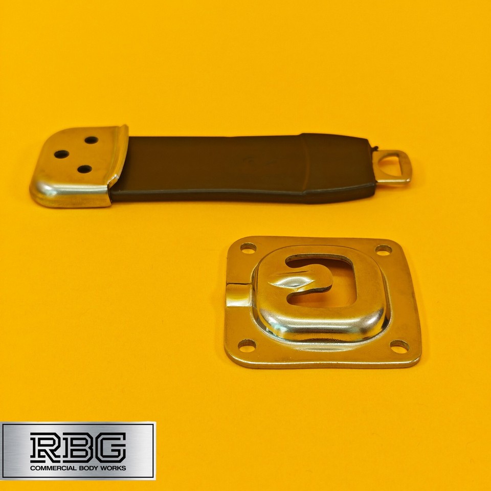 Truck Door Retainer Kit Rubber Flexible Strap SS Catch Plate & Bracket ...