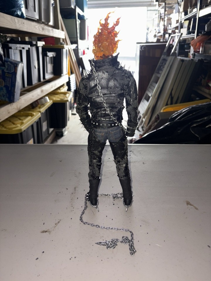 Vntg Marvel Legends Ultimate 12 Johnny Blaze Ghost Rider Flame ...