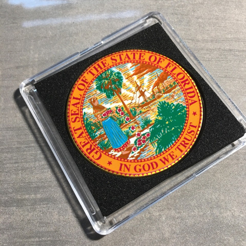 Great State of FLORIDA State Seal Colorized Collectible Challenge Coin ...