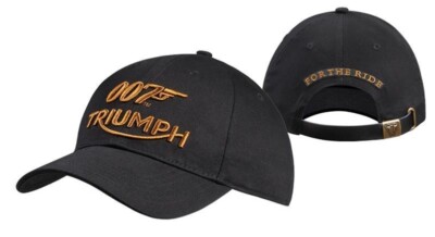 Triumph Motorcycles James Bond 007 Black Gold Embroidered Logo Baseball ...