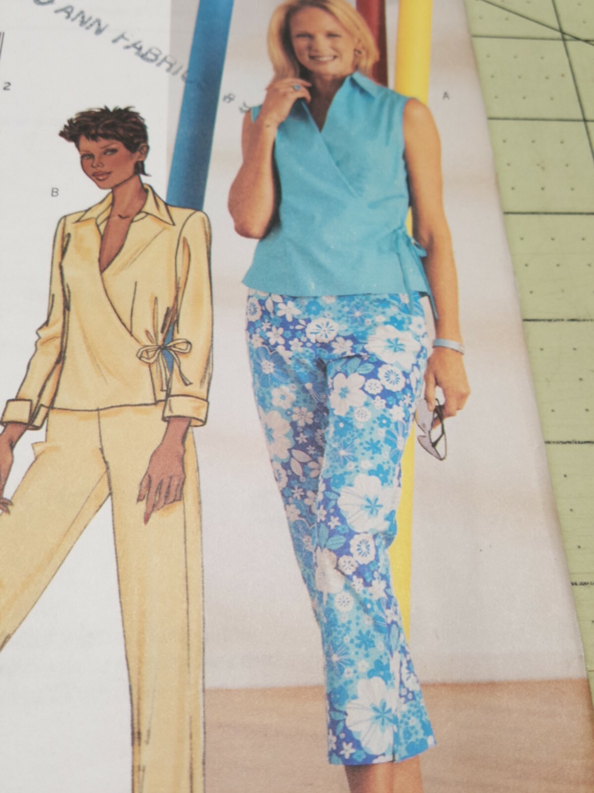 Butterick Pattern 3774 Wrap Blouse Top Bias Skirts Pants Sizes 6 8 10 ...