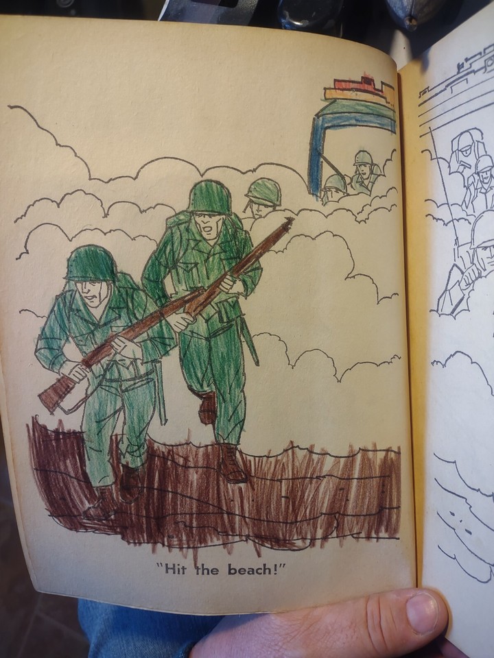 GI Joe Combat Marine Coloring Book 1965 HTF only one page colored in | eBay