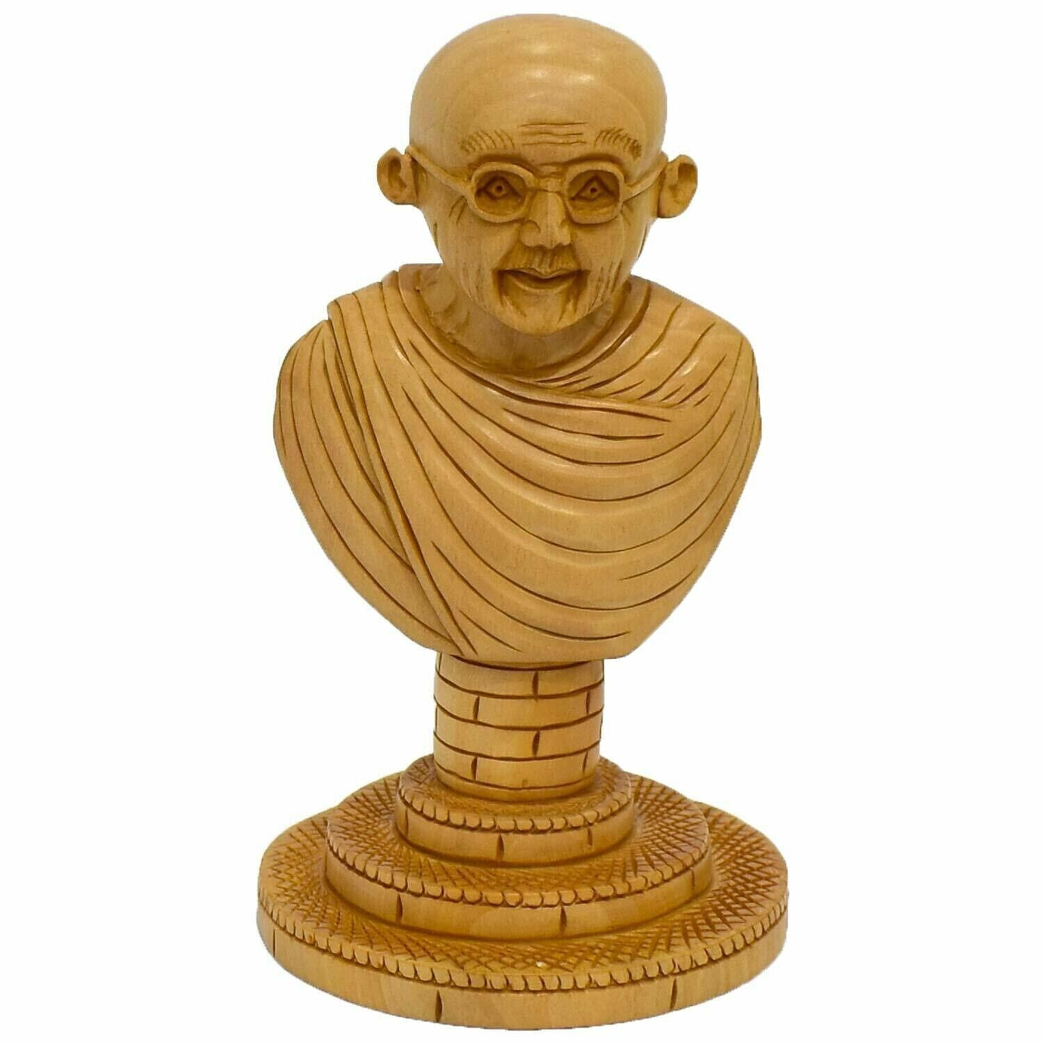 Kadamba Wood Carved Mahatma Gandhi Decorative Showpiece Figurine Statue ...