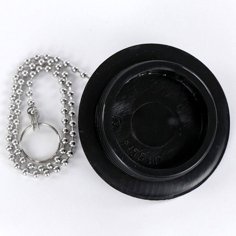 Bathroom Sink Bathtub Drain Stopper with Chain Rubber Bath Plug ...