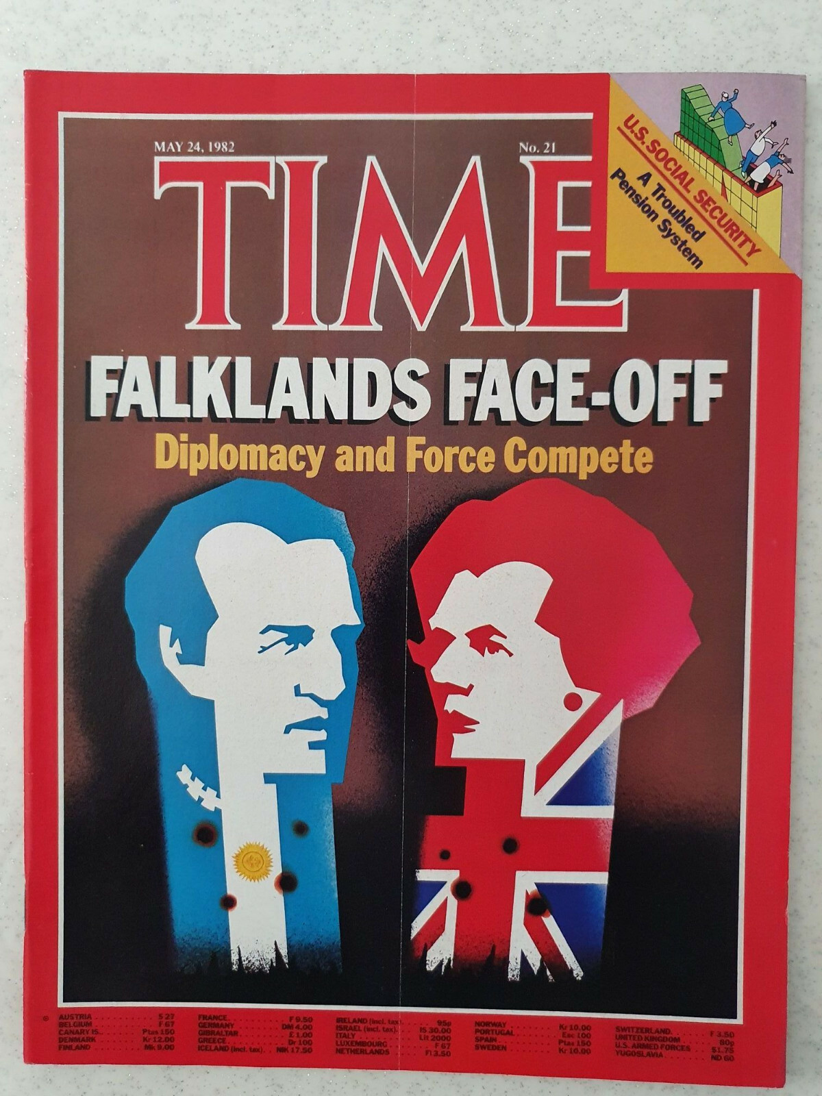 Magazine revue TIME europe edition may 24 1982 Falklands Face-off | eBay