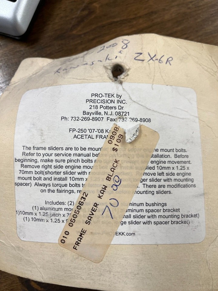 Pro-Tek Frame Saver FP-250 07-08 Kawasaki zx6r | eBay