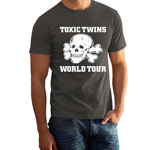 VINTAGE FEEL - Toxic Twins Merch, Faded Grey Color, Rock Band T-Shirt ...