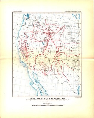 Western Drainage Survey-1891 USGS River Basin Map–Original Antique | eBay