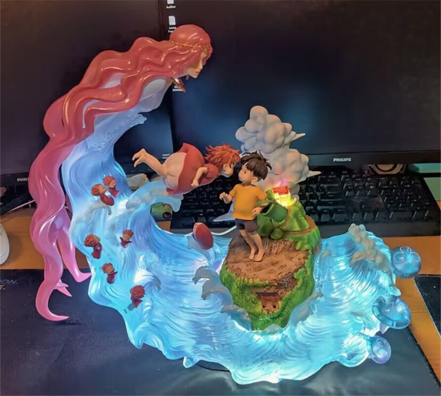 Ponyo Sōsuke Resin Wind Studio Ponyo on the Cliff Model 35cm Original ...