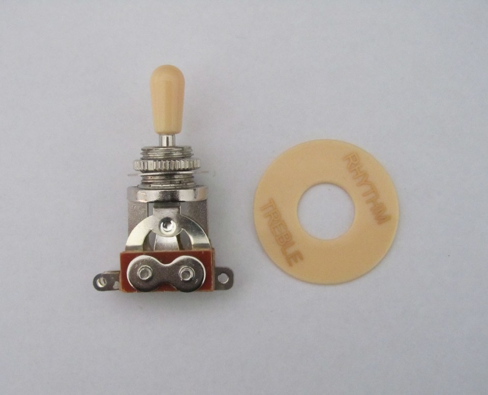 Guitar 3 Way Toggle Switch Chrome with Cream Tip and Plate for Epiphone ...