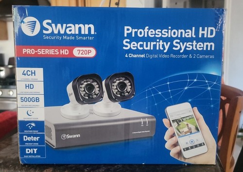 Swan Professional HD Security System 4CH 500GB 2Cameras Remote ...
