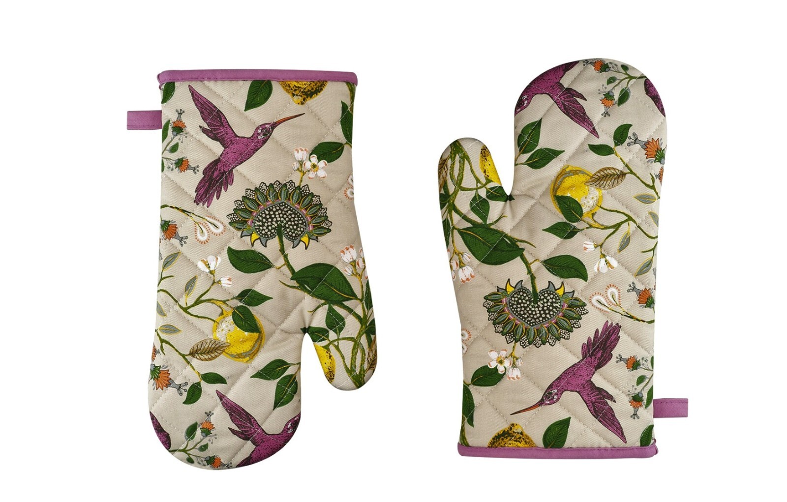 Set of 2 Oven Gloves Kitchen Mitts BBQ Cooking Baking Grilling Mitten ...