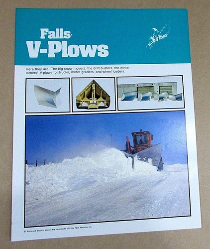 Vintage 1980's Little Falls MN Machine V Snow Plow Single Page Brochure ...