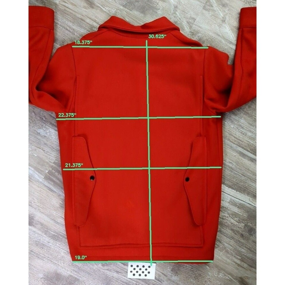 HUDSON'S BAY Canada 100% Wool Chore Hunt Hike Cruiser Map Pockets M Red Vtg 60s | eBay